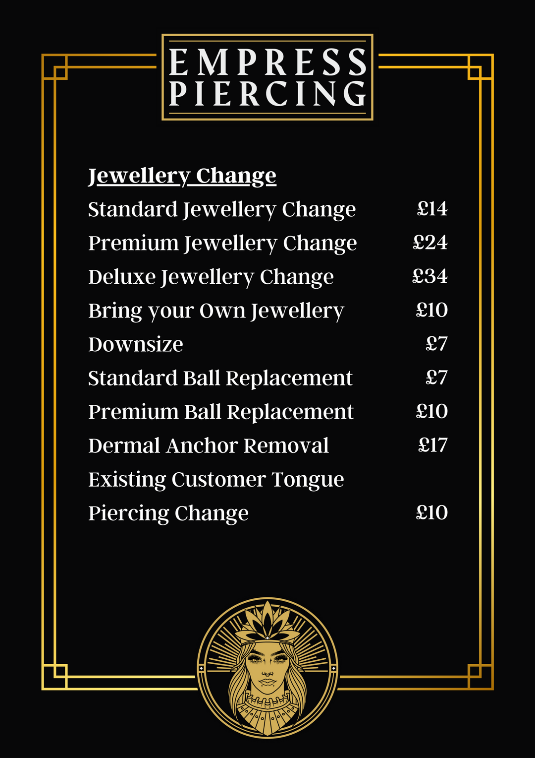 Jewellery Changes – Empress Piercing